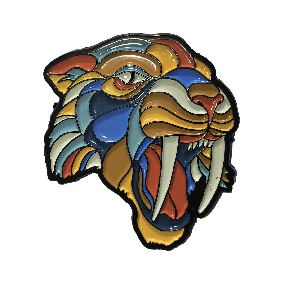 Sabertooth Tiger Stylized Pin — Blueplanetjewelry.com