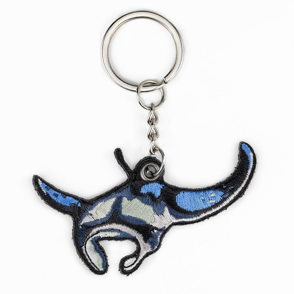 Manta Ray Embroidered Keychain — Blueplanetjewelry.com